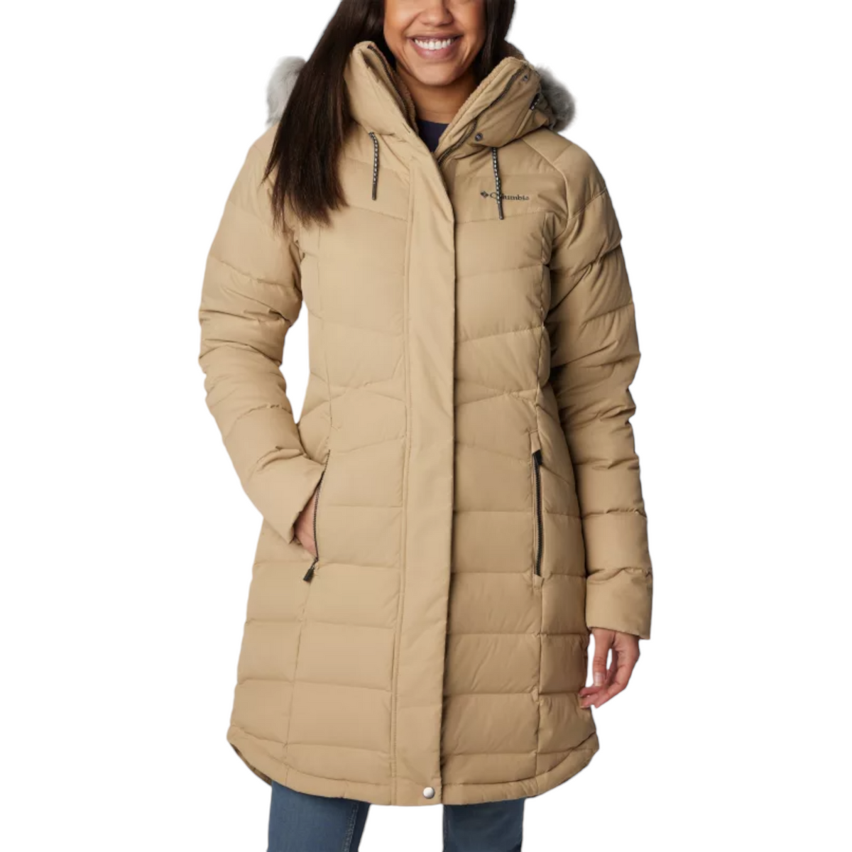 Columbia Belle Isle Mid Down Jacket Beach — Sportsden.ie