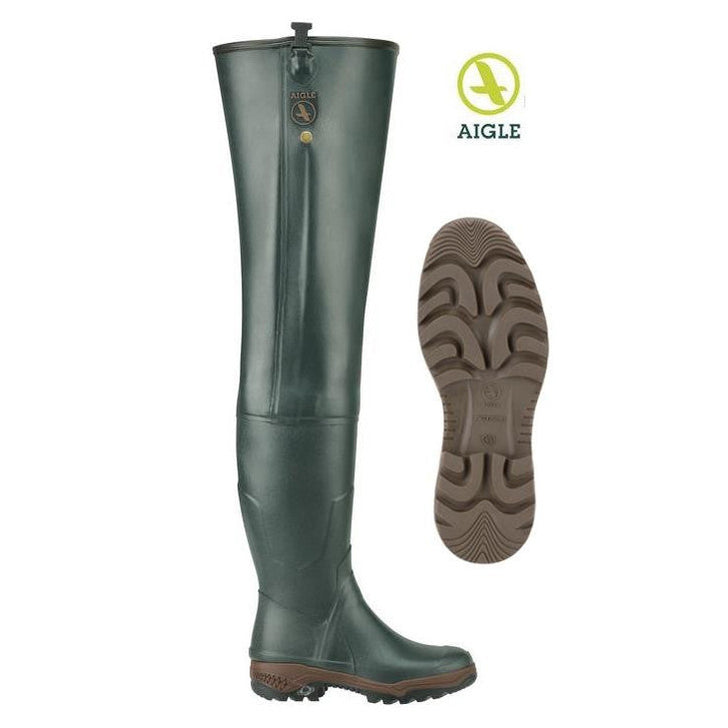 Aigle Truite Thigh Waders - Kaki — Sportsden.ie